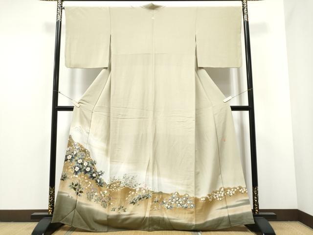 ■■■　サイズ　■■■ 身丈 166cm（肩から） 裄丈 67cm 袖丈 49.5cm　縫込み 6cm 袖幅 34cm 前幅 24.5cm 後幅 31cm 着物縫いこみ 内揚げ 7cm 裄 お袖側 約3cm　身頃側 約1cm ■■■　商品詳...