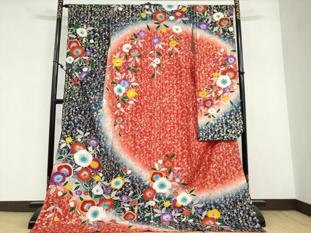 ■■■　サイズ　■■■ 身丈 182.5cm（肩から） 裄丈 65cm 袖丈 108.5cm 縫込み 3cm 袖幅 33cm 前幅 24.5cm 後幅 30.5cm 着物縫いこみ 内揚げ 0cm 裄 お袖側 約1cm　身頃側 約1cm ■■...