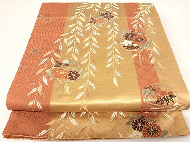 ■■■　サイズ　■■■ 長さ 416cm 幅 30.5cm程 ■■■　商品詳細　■■■ 【正絹・芯なし】 詳細に関しましては、画像をご確認ください。 大変上質な逸品になります。 お安く出品致しますので、是非この機会にいかがでしょうか？ ■■...