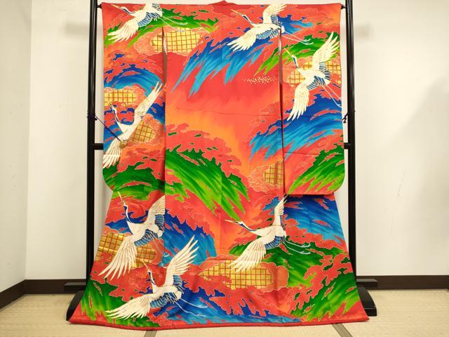 ■■■　サイズ　■■■ 身丈 175.5cm（肩から） 裄丈 64.5cm 袖丈 104cm　縫込み 3.5cm 袖幅 32cm 前幅 25cm 後幅 30.5cm 着物縫いこみ 内揚げ 0cm 裄 お袖側 約0cm　身頃側 約2cm ■■...