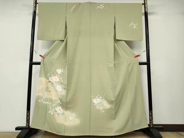 ■■■　サイズ　■■■ 身丈 161.5cm（肩から） 裄丈 66cm 袖丈 50cm　縫込み 5cm 袖幅 35cm 前幅 23cm 後幅 28.5cm 着物縫いこみ 内揚げ 6cm 裄 お袖側 約0cm　身頃側 約3cm ■■■　商品詳...