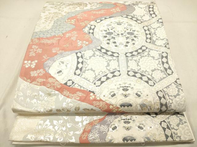■■■　サイズ　■■■ 長さ 416cm 幅 31cm程 ■■■　商品詳細　■■■ 【正絹・芯なし】 詳細に関しましては、画像をご確認ください。 大変上質な逸品になります。 お安く出品致しますので、是非この機会にいかがでしょうか？ ※たれ先...