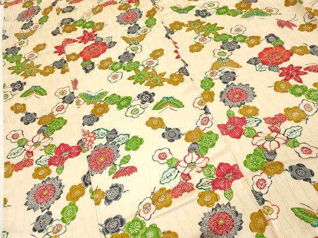 ■■■　サイズ　■■■ 身丈 155cm（肩から） 裄丈 65cm 袖丈 52cm　縫込み 7cm 袖幅 33cm 前幅 23.5cm 後幅 30cm 着物縫いこみ 内揚げ 2cm 裄 お袖側 約3cm　身頃側 約4cm ■■■　商品詳細　...