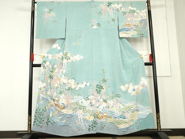 ■■■　サイズ　■■■ 身丈 156cm（肩から） 裄丈 67cm 袖丈 48cm　縫込み 5cm 袖幅 35cm 前幅 24.5cm 後幅 29cm 着物縫いこみ 内揚げ 7cm 裄 お袖側 約0cm　身頃側 約2cm ■■■　商品詳細　...