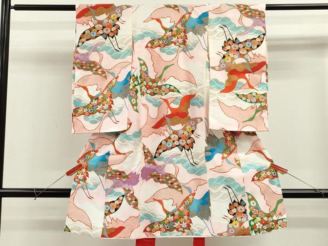 ■■■　サイズ　■■■ 【着物】 身丈 97cm（肩から） 裄丈 39.5cm 袖丈 55cm ■■■　商品詳細　■■■ 産着【交織】の状態は接写画像のように後身頃・下前・胴裏に薄い汚れがございますが その他特に目立ったシミ汚れなどもなく大...