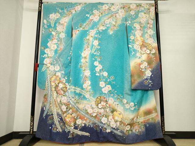 ■■■　サイズ　■■■ 身丈 161cm（肩から） 裄丈 67cm 袖丈 105cm　縫込み 7cm 袖幅 34cm 前幅 23.5cm 後幅 30cm 着物縫いこみ 内揚げ 4cm 裄 お袖側 約2cm　身頃側 約1cm ■■■　商品詳細...