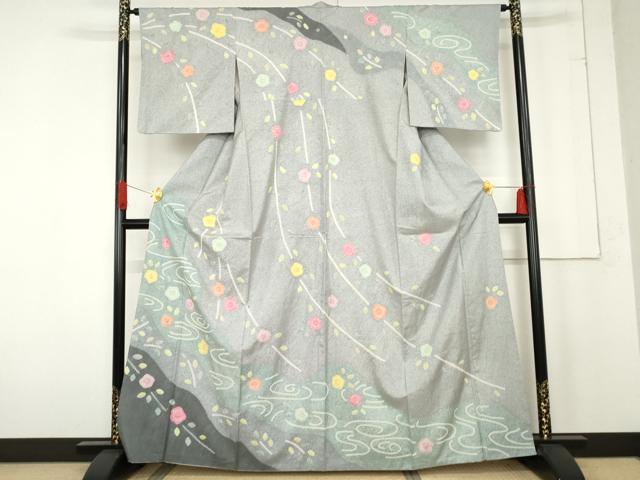 ■■■　サイズ　■■■ 身丈 163cm（肩から） 裄丈 65cm 袖丈 49cm　縫込み 6cm 袖幅 33.5cm 前幅 25cm 後幅 28.5cm 着物縫いこみ 内揚げ 3cm 裄 お袖側 約1cm　身頃側 約2cm ■■■　商品詳...