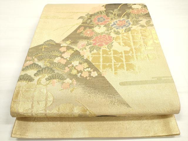 ■■■　サイズ　■■■ 長さ 452cm 幅 30.5cm程 ■■■　商品詳細　■■■ 【正絹・芯なし】 詳細に関しましては、画像をご確認ください。 大変上質な逸品になります。 お安く出品致しますので、是非この機会にいかがでしょうか？ ■■...