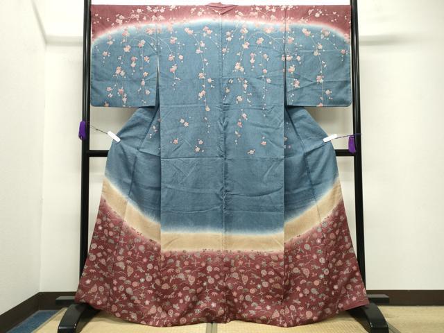 ■■■　サイズ　■■■ 身丈 163cm（肩から） 裄丈 69cm 袖丈 54cm　縫込み 2.5cm 袖幅 35cm 前幅 29.5cm 後幅 33cm 着物縫いこみ 内揚げ 2.5cm 裄 お袖側 約3cm　身頃側 約3cm ■■■　商...