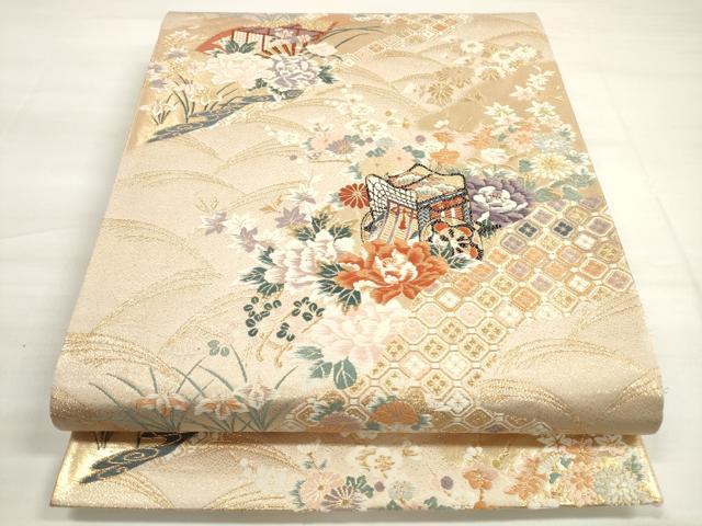 ■■■　サイズ　■■■ 長さ 414cm 幅 30.5cm程 ■■■　商品詳細　■■■ 【正絹】 詳細に関しましては、画像をご確認ください。 大変上質な逸品になります。 お安く出品致しますので、是非この機会にいかがでしょうか？ ※汚れ等に関...