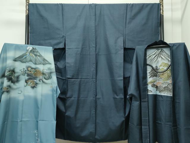 ■■■　サイズ　■■■ 【着物】 身丈 146.5cm（肩から） 裄丈 69.5cm 袖丈 49cm 袖幅 37.5cm 前幅 25.5cm 後幅 30cm 着物縫いこみ 内揚げ 8cm 裄 お袖側 約 1.5cm　身頃側 約 7cm 【羽...