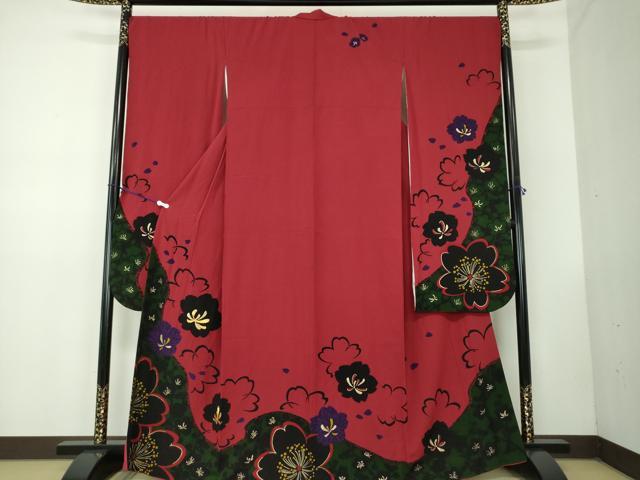 ■■■　サイズ　■■■ 身丈 167.5cm（肩から） 裄丈 70cm 袖丈 110cm　縫込み 8.5cm 袖幅 35cm 前幅 24cm 後幅 31cm 着物縫いこみ 内揚げ 7.5cm 裄 お袖側 約2.5cm　身頃側 約2.5cm ...