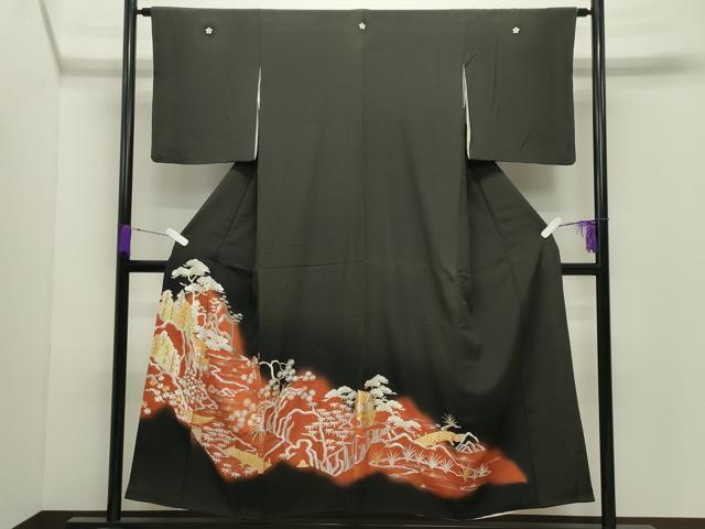 ■■■　サイズ　■■■ 身丈 151.5cm（肩から） 裄丈 63cm 袖丈 48cm　縫込み 9cm 袖幅 32.5cm 前幅 24.5cm 後幅 30.5cm 着物縫いこみ 内揚げ 12.5cm 裄 お袖側 約3cm　身頃側 約4cm ...