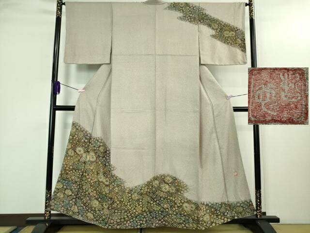 ■■■　サイズ　■■■ 身丈 156cm（肩から） 裄丈 65.5cm 袖丈 46.5cm　 縫込み 6cm 袖幅 33.5cm 前幅 25.5cm 後幅 31.5cm 着物縫いこみ 内揚げ 5.5cm 裄 お袖側 約 5cm　身頃側 約 ...