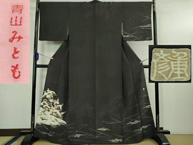 ■■■　サイズ　■■■ 身丈 164.5cm（肩から） 裄丈 69cm 袖丈 49cm　 縫込み 4cm 袖幅 35cm 前幅 25.5cm 後幅 31cm 着物縫いこみ 内揚げ 7.5cm 裄 お袖側 約 3cm　身頃側 約 2cm ■■...