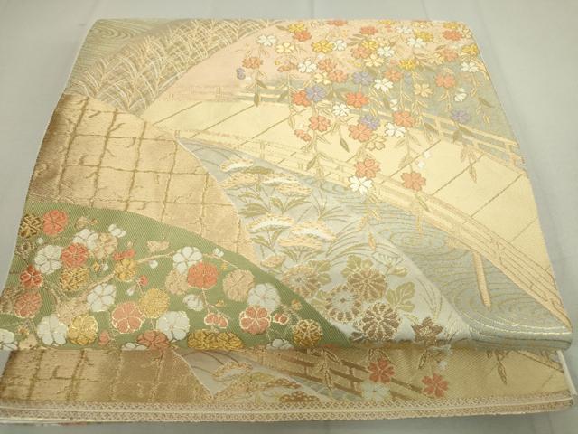 ■■■　サイズ　■■■ 長さ 428cm 幅 30.5cm程 ■■■　商品詳細　■■■ 【正絹・関西仕立て】 詳細に関しましては、画像をご確認ください。 西陣の老舗服部織物は創業1788年から脈々と その卓越した技術力と創作性で親しまれてき...