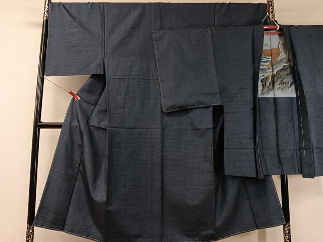 ■■■　サイズ　■■■ 【着物】 身丈 144cm（肩から） 裄丈 70cm 袖丈 49cm　縫込み 3cm 袖幅 35cm 前幅 25cm 後幅 30.5cm 着物縫いこみ 内揚げ 6.5cm 裄 お袖側 約2cm　身頃側 約2cm 【羽...