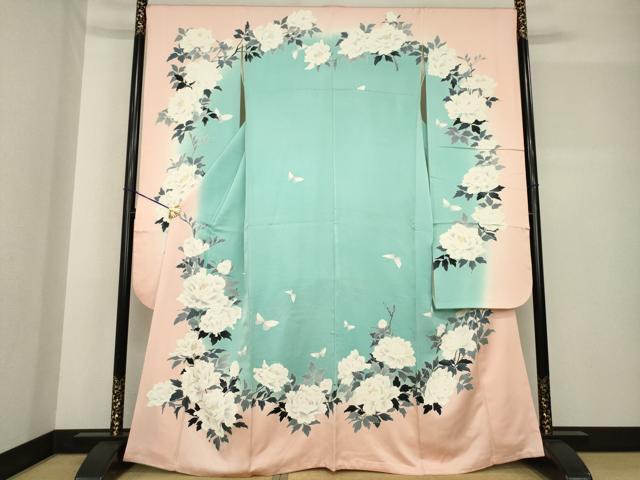 ■■■　サイズ　■■■ 身丈 163cm（肩から） 裄丈 67.5cm 袖丈 111cm　縫込み 5cm 袖幅 34cm 前幅 24.5cm 後幅 30cm 着物縫いこみ 内揚げ 3.5cm 裄 お袖側 約2cm　身頃側 約2cm ■■■　...