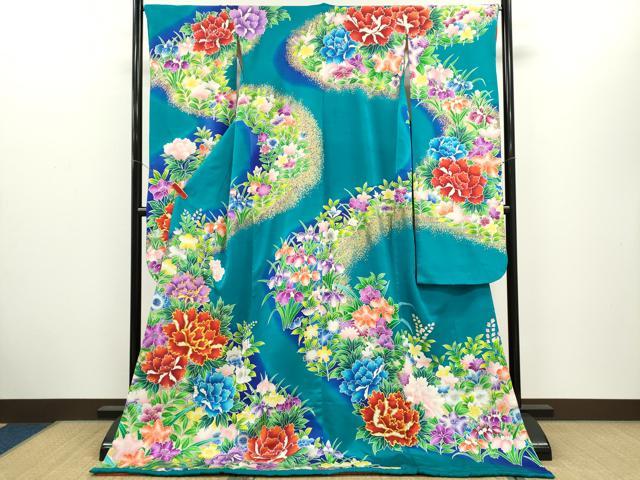 ■■■　サイズ　■■■ 身丈 179.5cm（肩から） 裄丈 66.5cm 袖丈 106cm　縫込み 3cm 袖幅 34cm 前幅 25cm 後幅 30.5cm 着物縫いこみ 内揚げ 0cm 裄 お袖側 約1.5cm　身頃側 約2.5cm ...