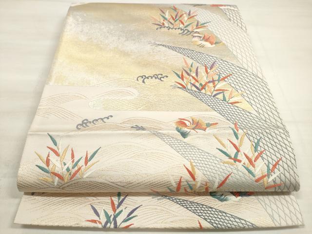 ■■■　サイズ　■■■ 長さ 428cm 幅 31cm程 ■■■　商品詳細　■■■ 【正絹・芯なし】 詳細に関しましては、画像をご確認ください。 大変上質な逸品になります。 お安く出品致しますので、是非この機会にいかがでしょうか？ ■■■　...