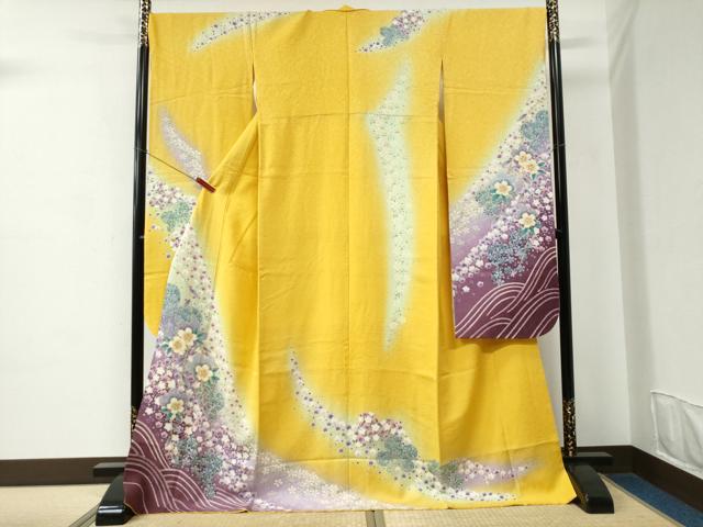 ■■■　サイズ　■■■ 身丈 173.5cm（肩から） 裄丈 68.5cm 袖丈 112cm　縫込み 6cm 袖幅 35cm 前幅 25cm 後幅 30.5cm 着物縫いこみ 内揚げ 1cm 裄 お袖側 約2cm　身頃側 約1.5cm ■■...