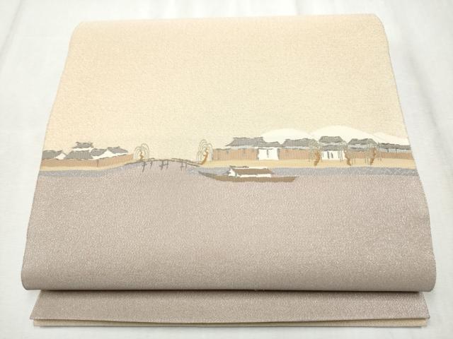 ■■■　サイズ　■■■ 長さ 436cm 幅 30.5cm程 ■■■　商品詳細　■■■ 【正絹・芯なし】 状態は締めてはおりますが 特に目立ったシミ汚れなどもなく大変良い状態です。 大変上質な逸品になります。 お安く出品致しますので、是非こ...