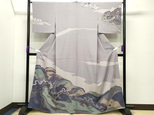 ■■■　サイズ　■■■ 身丈 163.5cm（肩から） 裄丈 65.5cm 袖丈 47cm　縫込み 4.5cm 袖幅 34cm 前幅 24.5cm 後幅 30.5cm 着物縫いこみ 内揚げ 6cm 裄 お袖側 約2cm　身頃側 約2.5cm...
