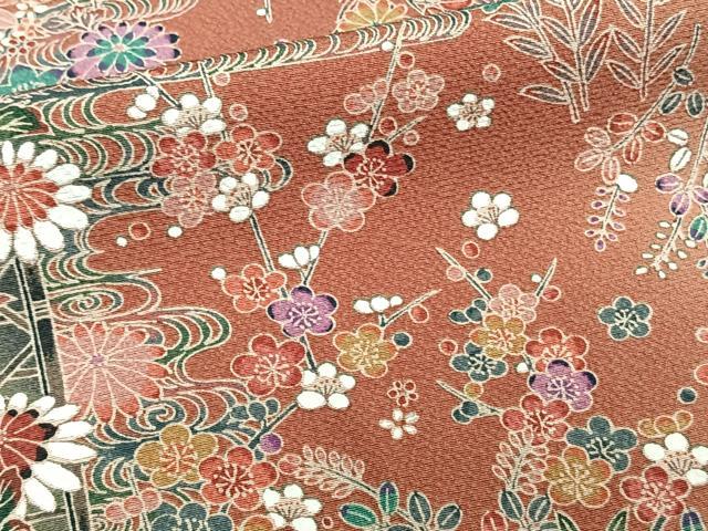 ■■■　サイズ　■■■ 身丈 160.5cm（肩から） 裄丈 63.5cm 袖丈 48cm　縫込み 3.5cm 袖幅 32cm 前幅 22.5cm 後幅 30cm 着物縫いこみ 内揚げ 0cm 裄 お袖側 約2.5cm　身頃側 約1.5cm...