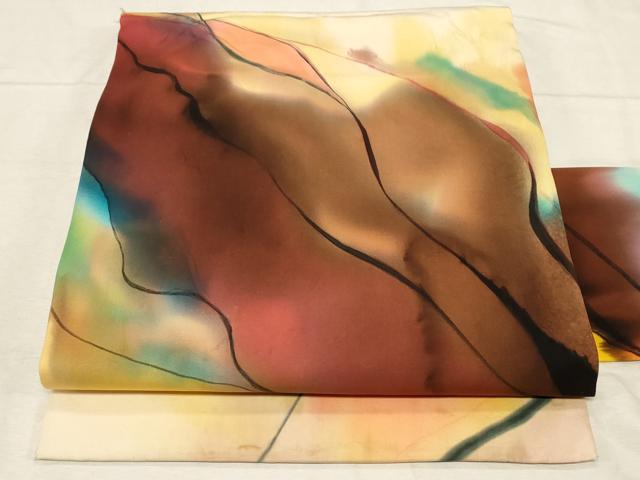 ■■■　サイズ　■■■ 長さ 372cm 幅 31cm程 ■■■　商品詳細　■■■ 【正絹】 状態は接写画像のように表地所々・裏地に薄い汚れ、胴回り・太鼓に点穴がございます。 大変上質な逸品になりますのでぜひお手入れをされてお召しになられて...