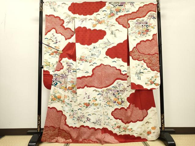 ■■■　サイズ　■■■ 身丈 166cm（肩から） 裄丈 66cm 袖丈 104cm　縫込み 4cm 袖幅 34cm 前幅 24.5cm 後幅 30cm 着物縫いこみ 内揚げ 0cm 裄 お袖側 約0cm　身頃側 約1cm ■■■　商品詳細...