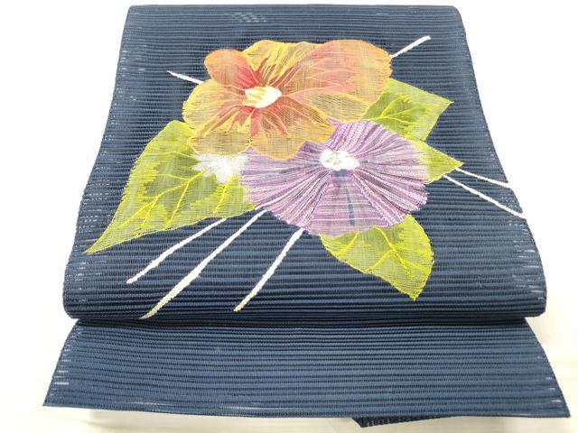 ■■■　サイズ　■■■ 長さ 347cm 幅 29.5cm程 ■■■　商品詳細　■■■ 【正絹】 状態は接写画像のように たれ先・胴回り・裏地に薄い汚れがございますが その他特に目立ったシミ汚れなどもなく大変良い状態です。 大変上質な逸品に...