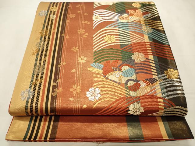 ■■■　サイズ　■■■ 長さ 446cm 幅 30.5cm程 ■■■　商品詳細　■■■ 【正絹・芯なし】 詳細に関しましては、画像をご確認ください。 大変上質な逸品になります。 お安く出品致しますので、是非この機会にいかがでしょうか？ ※た...