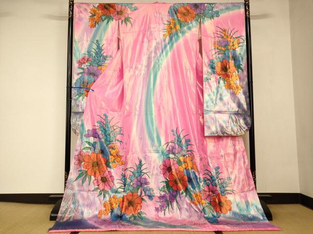 ■■■　サイズ　■■■ 身丈 185.5cm（肩から） 裄丈 66cm 袖丈 107cm　縫込み 3.5cm 袖幅 33cm 前幅 24.5cm 後幅 30cm 着物縫いこみ 内揚げ 0cm 裄 お袖側 約1.5cm　身頃側 約1cm ■■...