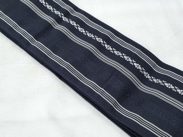 ■■■　サイズ　■■■ 長さ 396cm 幅 9.5cm程 ■■■　商品詳細　■■■ 【正絹】 詳細に関しましては、画像をご確認ください。 本場筑前博多織は、 福岡県福岡市博多区やその周辺で生産される絹織物です。 仏具のひとつである独鈷、華...