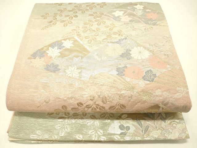 ■■■　サイズ　■■■ 長さ 424cm 幅 30.5cm程 ■■■　商品詳細　■■■ 【正絹・芯なし】 状態は接写画像のように 柄止まり・裏地に薄い汚れがございますが その他特に目立ったシミ汚れなどもなく大変良い状態です。 着用時には見え...