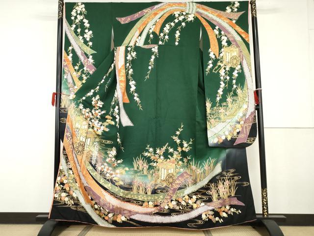 ■■■　サイズ　■■■ 身丈 160cm（肩から） 裄丈 67cm 袖丈 106cm　縫込み 7cm 袖幅 34.5cm 前幅 23.5cm 後幅 30cm 着物縫いこみ 内揚げ 7.5cm 裄 お袖側 約1cm　身頃側 約3cm ■■■　...
