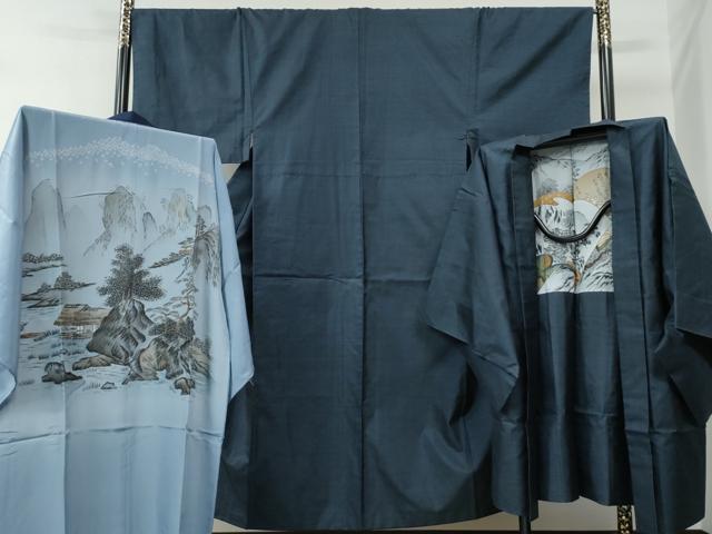 ■■■　サイズ　■■■ 【着物】 身丈 148cm（肩から） 裄丈 69cm 袖丈 48.5cm　縫込み 2cm 袖幅 35cm 前幅 25cm 後幅 30cm 着物縫いこみ 内揚げ 7cm 裄 お袖側 約1cm　身頃側 約1cm 【羽織】...
