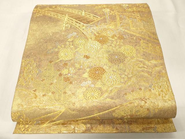 ■■■　サイズ　■■■ 長さ 420cm 幅 30.5cm程 ■■■　商品詳細　■■■ 【正絹】 詳細に関しましては、画像をご確認ください。 大変上質な逸品になります。 お安く出品致しますので、是非この機会にいかがでしょうか？ ※耳部分糸よ...