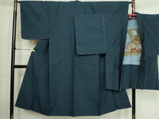 ■■■　サイズ　■■■ 【着物】 身丈 151.5cm（肩から） 裄丈 65.5cm 袖丈 45.5cm　縫込み 7cm 袖幅 33cm 前幅 25cm 後幅 30.5cm 着物縫いこみ 内揚げ 5.5cm 裄 お袖側 約1cm　身頃側 約...
