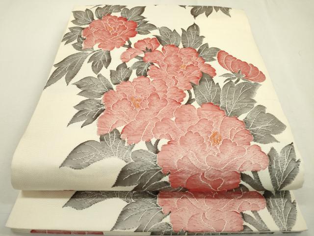 ■■■　サイズ　■■■ 長さ 440cm 幅 29.5cm程 ■■■　商品詳細　■■■ 【正絹】 状態は接写画像のように たれ先上部・太鼓下部・太鼓・太鼓上部・胴回り・裏地に薄い汚れがございますが その他特に目立ったシミ汚れなどもなく大変良...