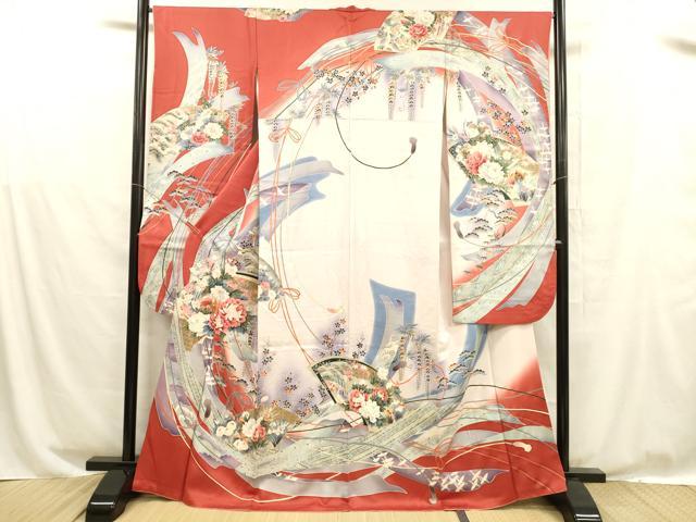 ■■■　サイズ　■■■ 身丈 166cm（肩から） 裄丈 66cm 袖丈 103cm　縫込み 4cm 袖幅 34cm 前幅 24.5cm 後幅 30cm 着物縫いこみ 内揚げ 2.5cm 裄 お袖側 約2cm　身頃側 約3cm ■■■　商品...