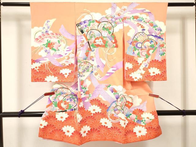 ■■■　サイズ　■■■ 【着物】 身丈 98cm（肩から） 裄丈 47cm 袖丈 57cm ■■■　商品詳細　■■■ 産着【表地：正絹・襦袢：化繊】 状態は接写画像のように衿・後身頃に薄い汚れがございます。 大変上質な逸品になります。 お安...
