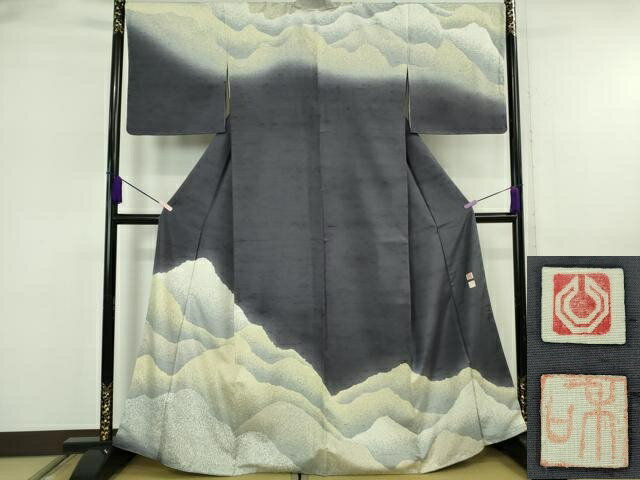 ■■■　サイズ　■■■ 身丈 162cm（肩から） 裄丈 69.5cm 袖丈 49.5cm 縫込み 5cm 袖幅 35cm 前幅 26cm 後幅 31cm 着物縫いこみ 内揚げ 5.5cm 裄 お袖側 約 1.5cm　身頃側 約 0cm ■...