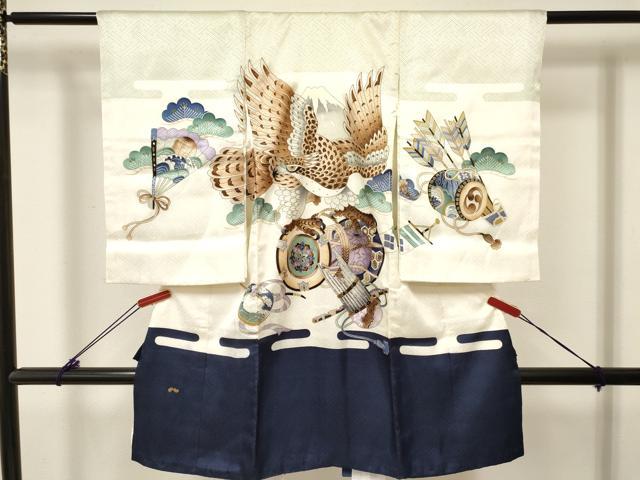 ■■■　サイズ　■■■ 【着物】 身丈 100cm（肩から） 裄丈 47cm 袖丈 58.5cm ■■■　商品詳細　■■■ 産着【着物：正絹・襦袢：化繊】 状態は接写画像のように表地所々に薄い汚れ、襦袢表地所々に色移りがございます。 大変上...