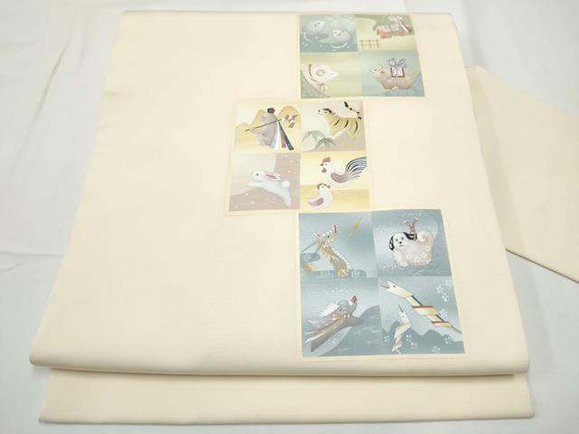 ■■■　サイズ　■■■ 長さ 356.5cm 幅 31.5cm程 ■■■　商品詳細　■■■ 【正絹】 状態は接写画像のように 胴回り・前柄に薄い汚れがございますが その他特に目立ったシミ汚れなどもなく大変良い状態です。 大変上質な逸品になり...