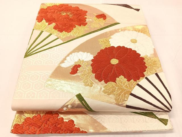■■■　サイズ　■■■ 長さ 428cm 幅 31cm程 ■■■　商品詳細　■■■ 【正絹】 状態は接写画像のように 太鼓下部・柄止まり・裏地に薄い汚れがございますが その他特に目立ったシミ汚れなどもなく大変良い状態です。 西陣老舗機元「河...