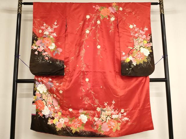 ■■■　サイズ　■■■ 【祝着】 身丈 131.5cm（肩から） 裄丈 56.5cm（肩上げ　0cm） 袖丈 74.5cm　縫込み 2.5cm 袖幅 31.5cm 前幅 18cm 後幅 25.5cm 着物縫いこみ 内揚げ 0cm （腰上げ　...