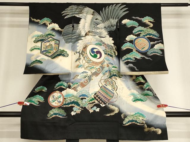 ■■■　サイズ　■■■ 【着物】 身丈 98cm（肩から） 裄丈 46cm 袖丈 56cm ■■■　商品詳細　■■■ 産着【正絹】の状態は接写画像のように表地所々・八掛に汚れ、紐に糸解けがございます。 大変上質な逸品になります。 お安く出品...