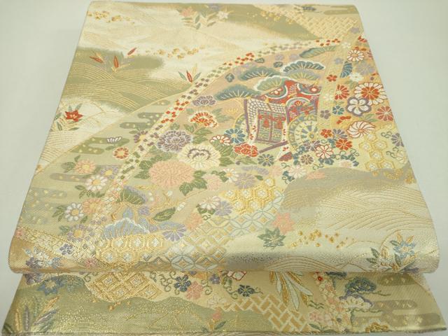 ■■■　サイズ　■■■ 長さ 430cm 幅 30.5cm程 ■■■　商品詳細　■■■ 【正絹】 状態は締めてはおりますが 特に目立ったシミ汚れなどもなく大変良い状態です。 大変上質な逸品になります。 お安く出品致しますので、是非この機会に...