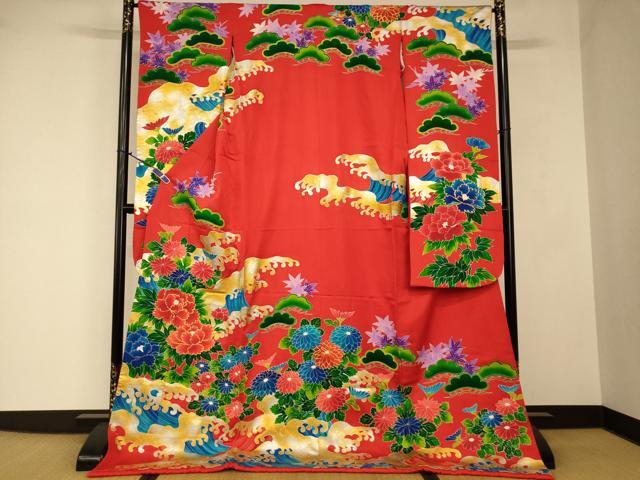 ■■■　サイズ　■■■ 身丈 178cm（肩から） 裄丈 66cm 袖丈 107cm　縫込み 5cm 袖幅 34cm 前幅 24cm 後幅 30cm 着物縫いこみ 内揚げ 0cm 裄 お袖側 約1cm　身頃側 約2cm ■■■　商品詳細　■...